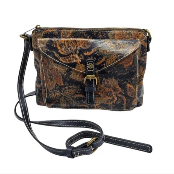 Patricia Nash | Bags | Patricia Nash Navy Brown Floral Leaf Print ...